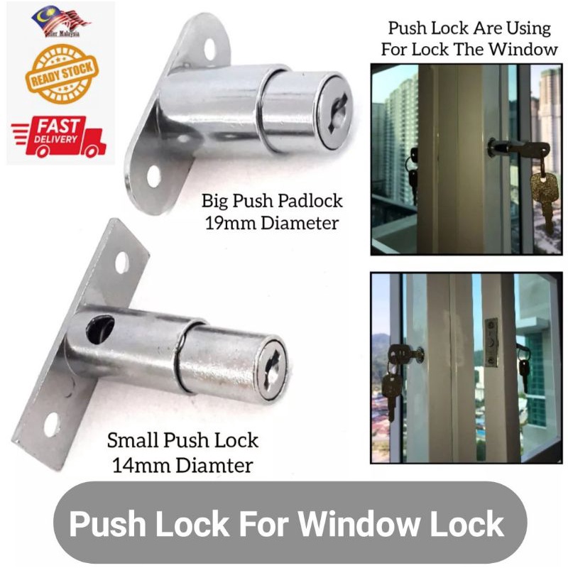 105-22 Home Window Push Lock For Safety Window Lock With Key / Kunci ...