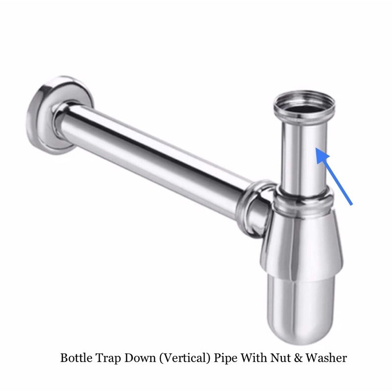 Replacement 1 1/4” Stainless Steel Vertical Down Pipe For Bottle Trap ...