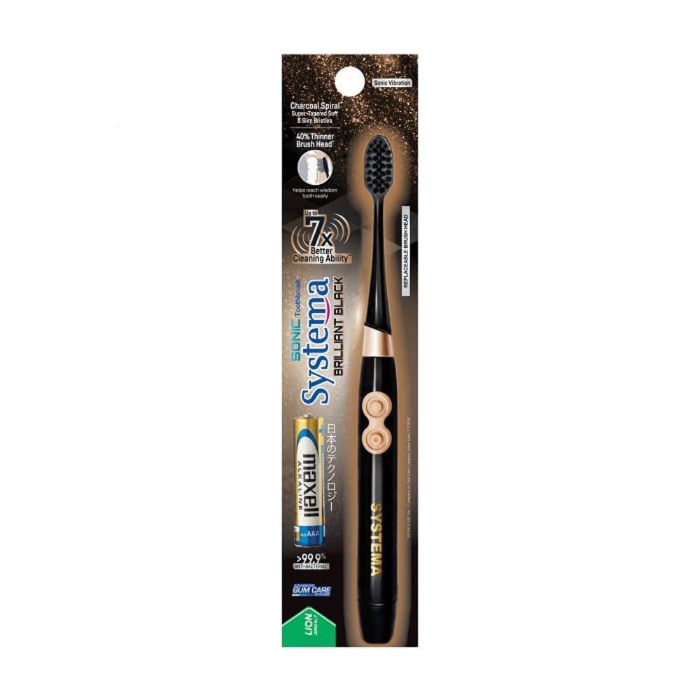 SYSTEMA Sonic Brilliant Black Toothbrush 1s | Shopee Singapore