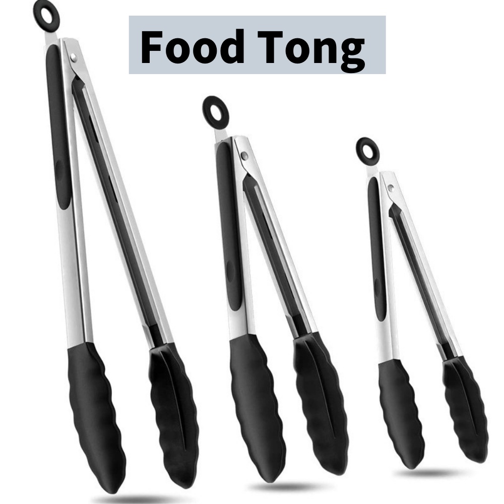 【SG】3PCS Stainless Steel Food Tong Set of 7in 9in 12in with Silicone ...