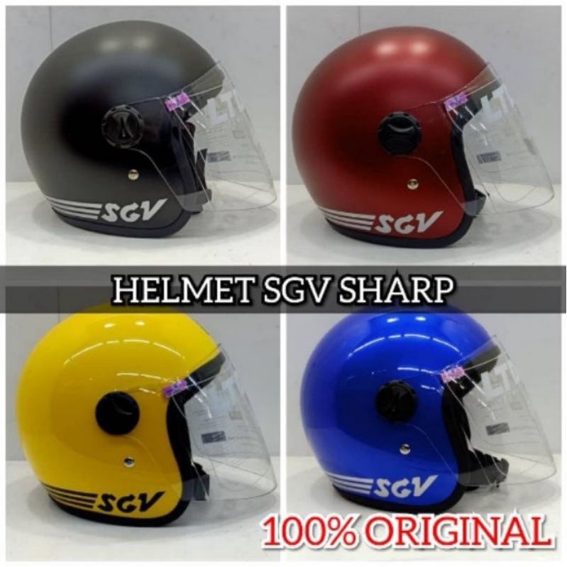 HOT ITEM HELMET SGV SHARP ( YELLOW / BLUE / MATT BLACK / MATT MEROON ...