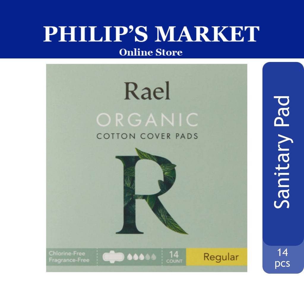 Rael Sanitary Pads with Certified Organic Cotton Cover Regular 14 pcs ...