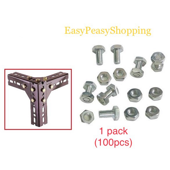M8 x 16MM Bolt And Nut For Slotted Angle Bar (100pcs/Packet ...