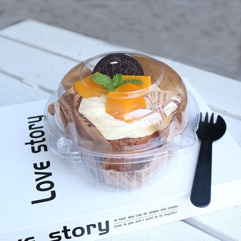 AR - (10 PCS) CUPCAKE MINI BOX COOKIES TRANSPARENT PLASTIC FOOD BEKAS ...