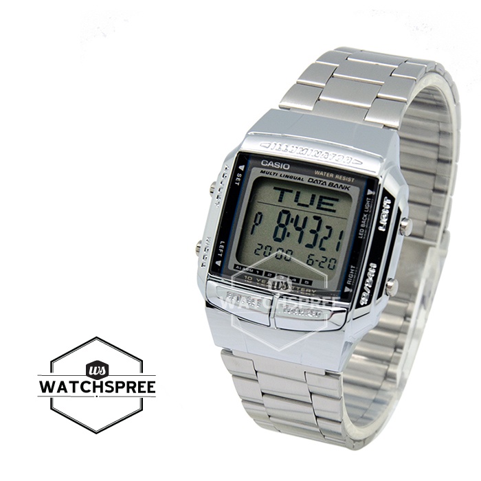 Casio Men's Data Bank Silver Stainless Steel Band Watch DB360-1A DB-360 ...