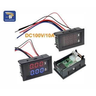 LED DC 0-100V 10A Dual display Meter Digital Voltmeter Ammeters Panel ...