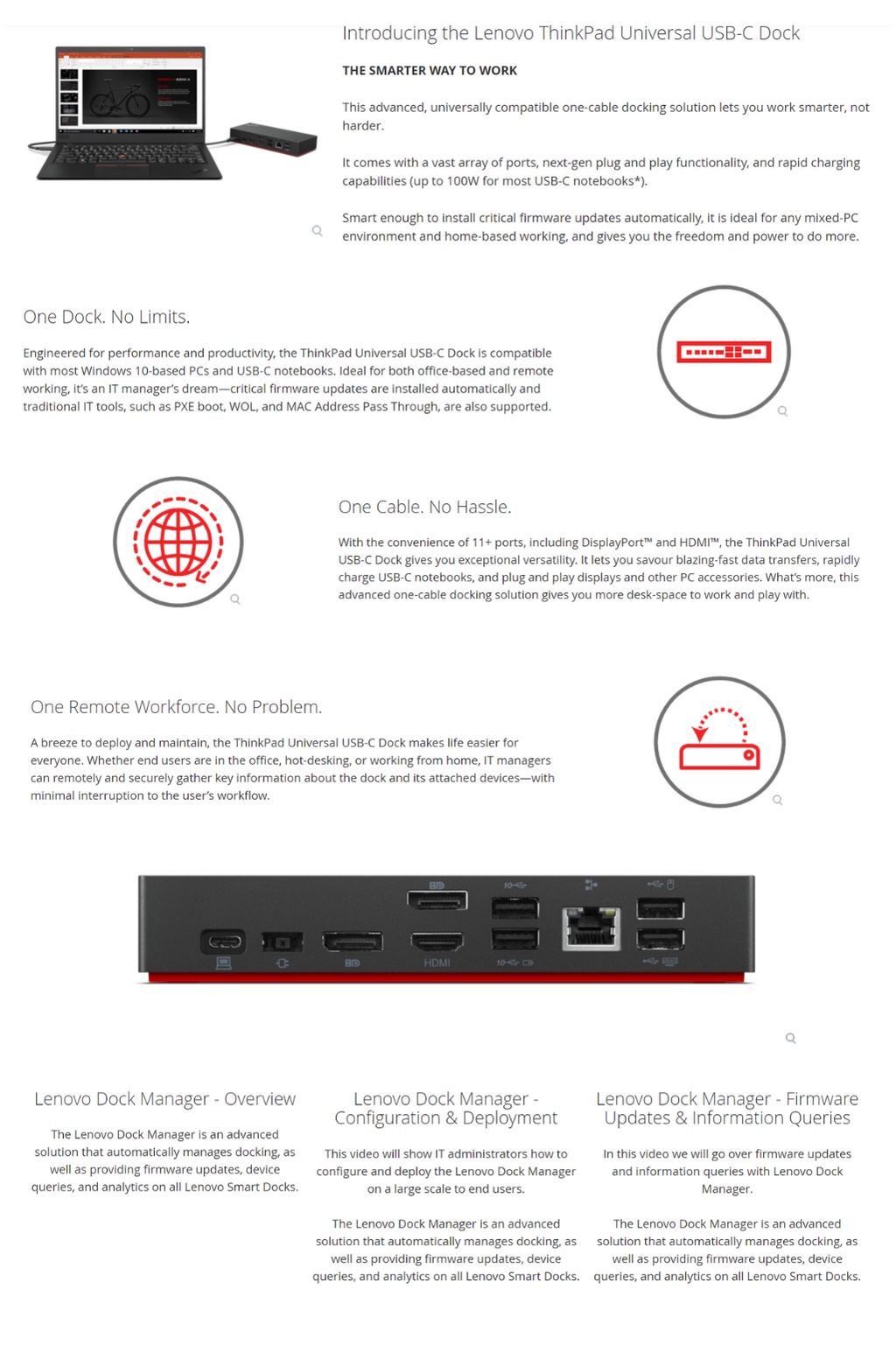 Lenovo ThinkPad Universal USB-C Dock P/N: 40AY0090UK - 3 Year Local ...