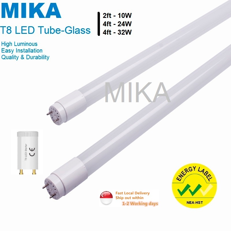 LED T8 Tube (NEA Approved) Extra Bright 10W / 24W / 32W G13 Cap ...