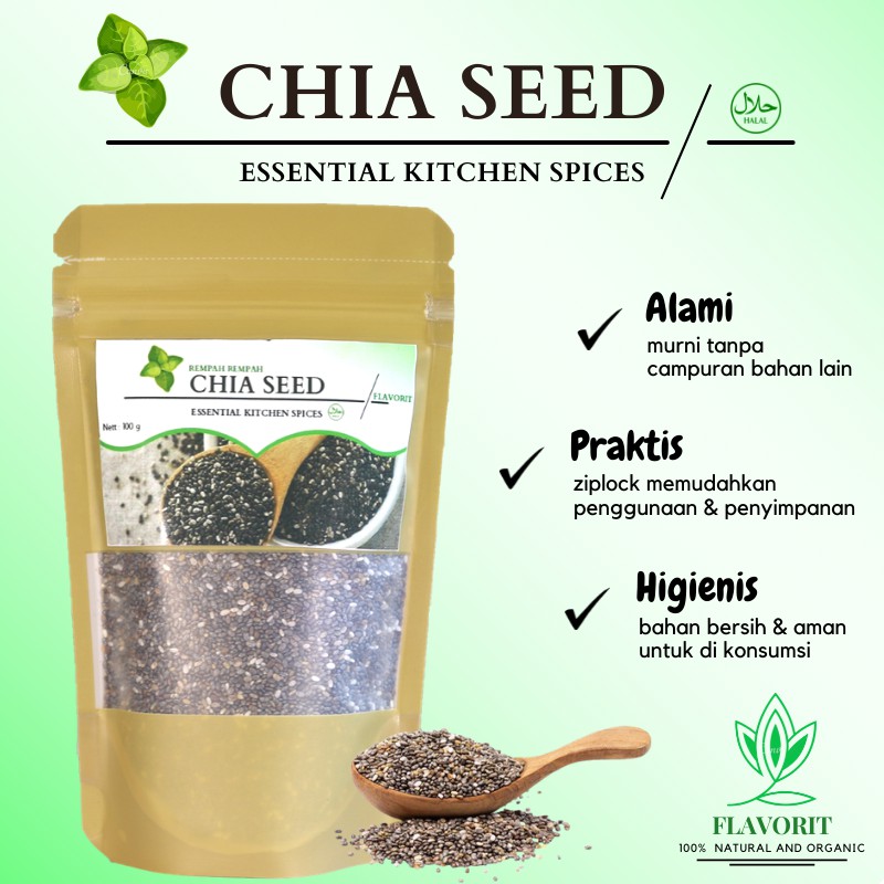 Cia Seeds | Chia Seed 100gr Organic Seeds Organic Food Ingredients ...