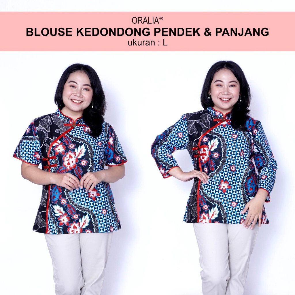 Blouse Big Size LD 140 Women Jumbo Batik Tops Sogan2L-3L-4L-5L-6L-7L ...
