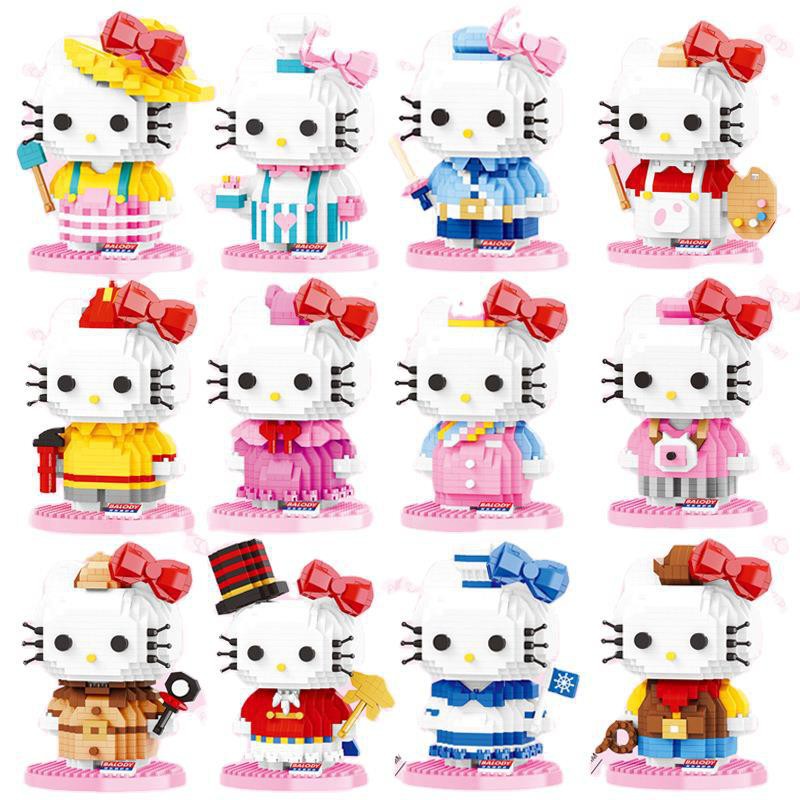 Balody Mini Blocks Cartoon Cat Building Bricks Hello Kitty Micro Blocks ...