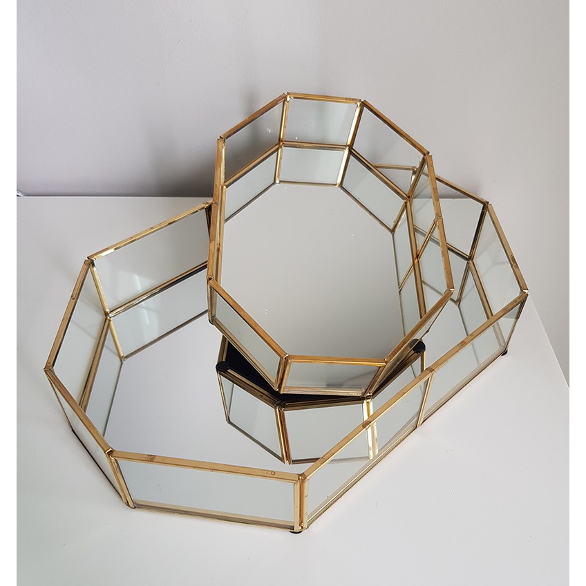 Gold geometric terrarium/ring boxes (Long Hexagon Tray) | Shopee Singapore