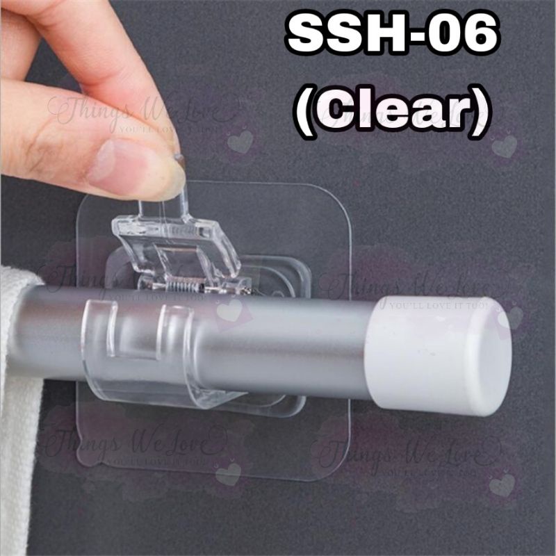 [SG SELLER] [FREE SHIPPING] Adhesive Rod Pole Stick On Support Hook ...