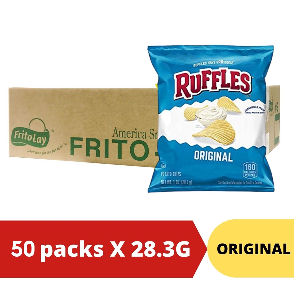 Ruffles Original Potato Chips Snacks 28.3g (Carton of 50) | Shopee ...