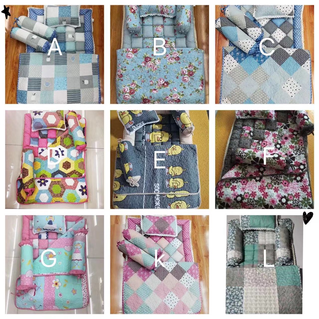 Tilam/Toto Baby 5in1 Set Patchwork Full Cotton | Shopee Singapore
