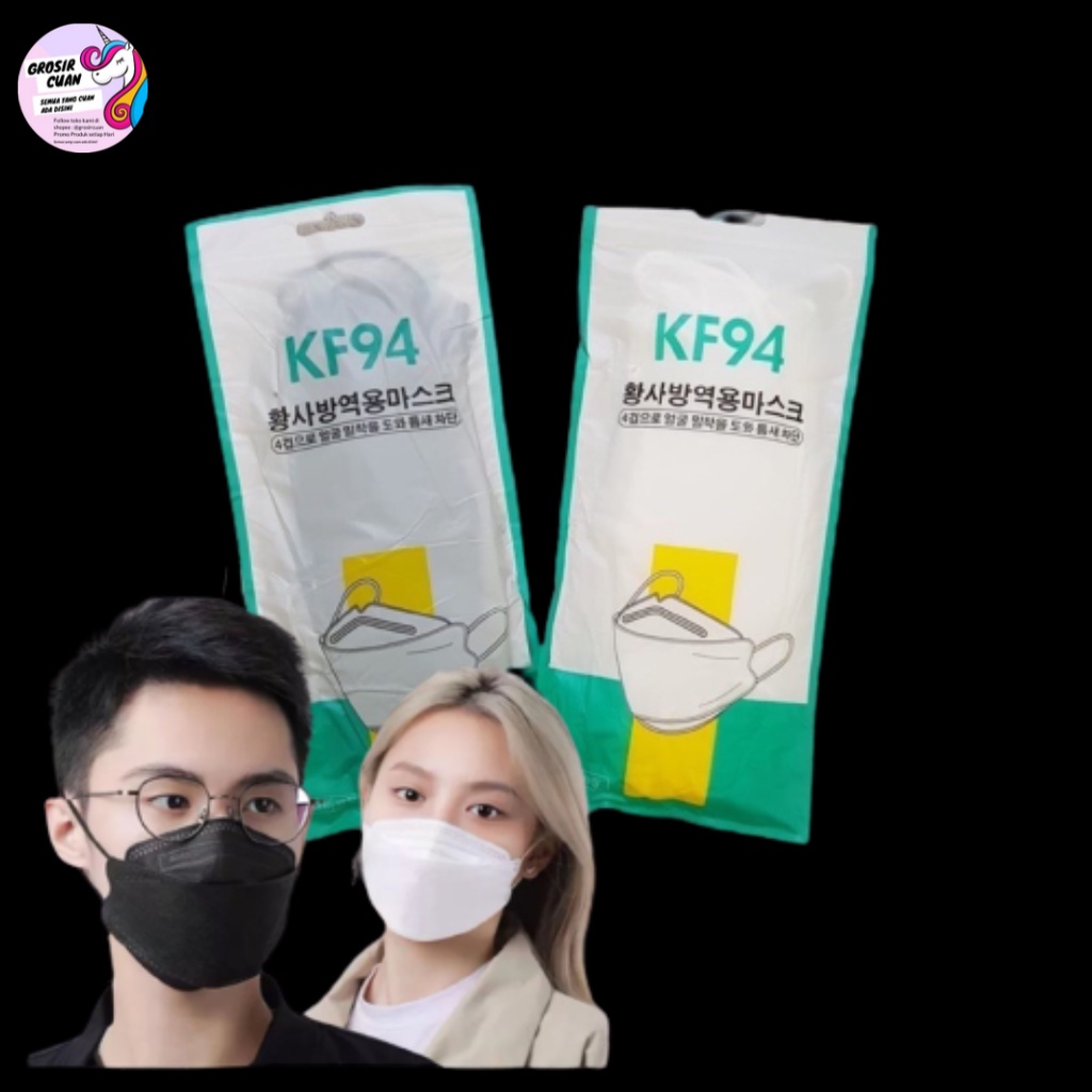 HITAM PUTIH Kf94 Mask White And Black Color Contents 10 pcs / Mask KF94 ...