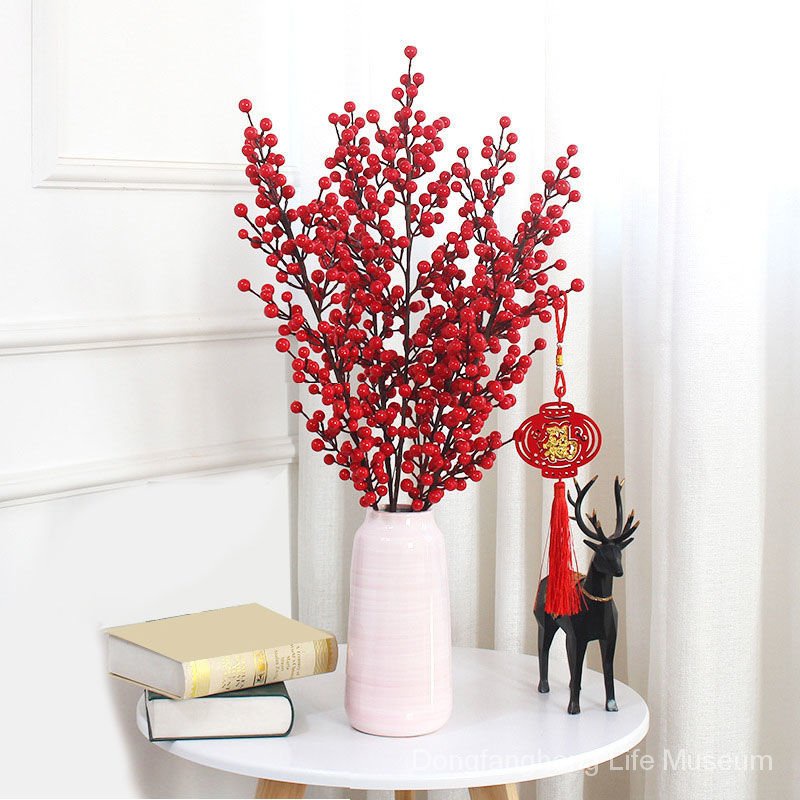 Spot Home Life Red Fortune Fruit Artificial Flower Red Berry Artificial ...