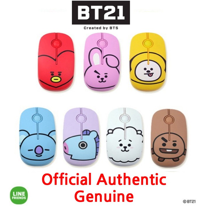 BTS BT21 Official Wireless Silent MOUSE BANGTAN BOYS Character ...