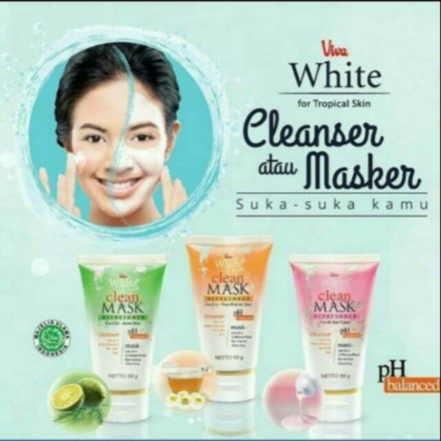 Viva WHITE CLEAN & MASK (50 GR) | Shopee Singapore