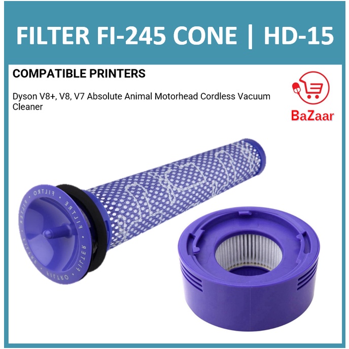 [Compatible] Dyson FI-245 Cone HD-15 Round Pre Post Filter for Dyson V8 ...