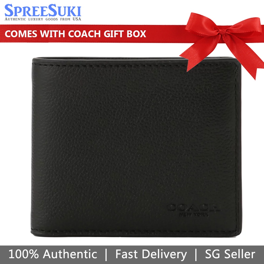 Coach Men Men Wallet In Gift Box Id Bill Sport Calf Black # 67630 ...