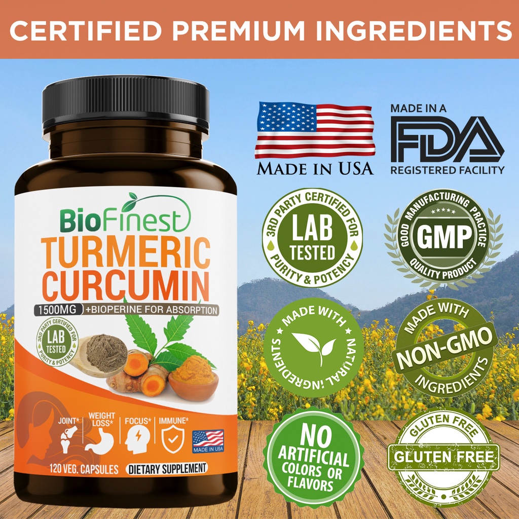 [Bundle of 3] Biofinest Turmeric Curcumin 1700mg 95% Curcuminoids -Fast ...