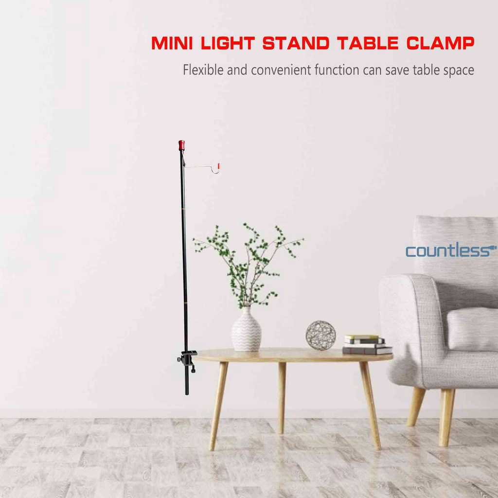 SUNDICK Light Stand Table Clamp Light Pole Stand Adjustable for Lantern ...