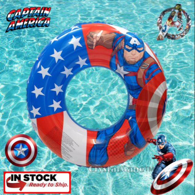 Inflatable Captain America Design Float Swim Ring Kids Size.Swim Float ...