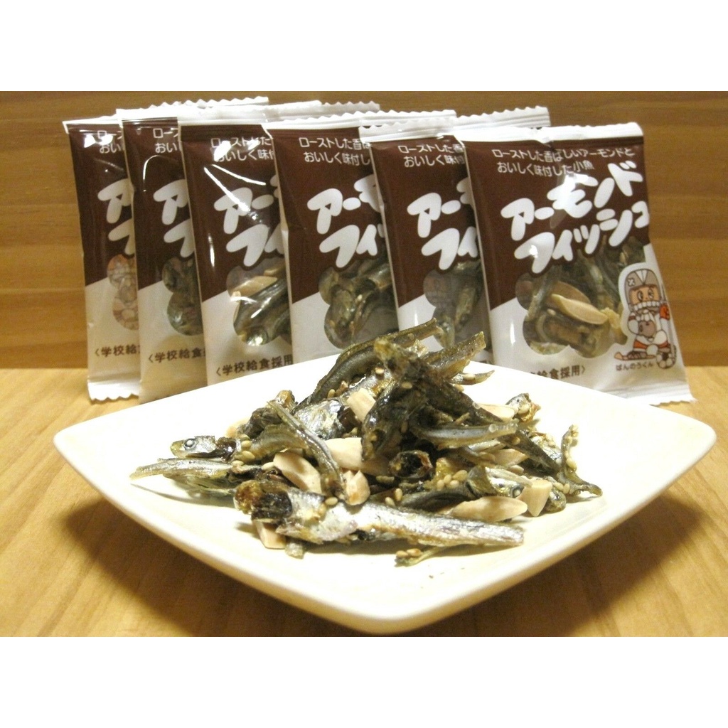 Almond & Fish Snacks 56g (7g x 8 packs), Roasted Almond & Seasoned Japanese Anchovy, Made in ...