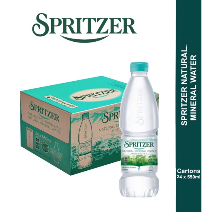 Spritzer Natural Mineral Water Bottle 24 x 550ml (Bottle Packing) | Shopee Singapore