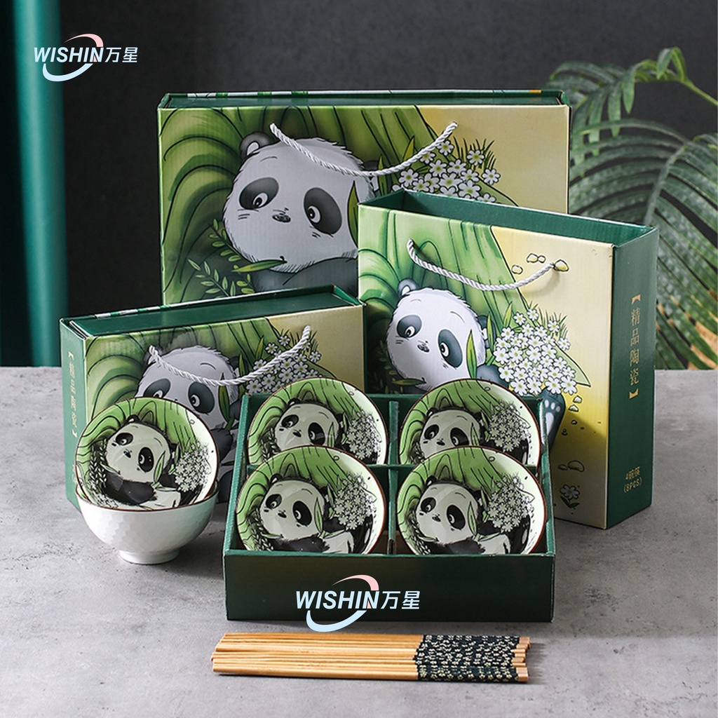 Panda Porcelain Tableware Set - Bowls & Chopsticks | Shopee Singapore