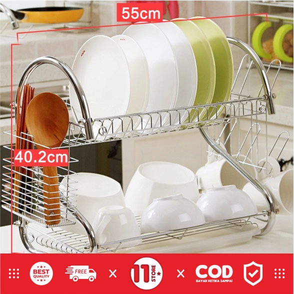 2 Stainless Plate Rack Stainless 2 tier plate rack Stainless steel 2 ...