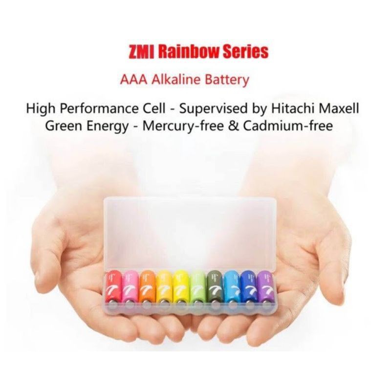 [Bundle of 4 Packs] Xiaomi AAA Alkaline Battery 1.5V ZMI ZI7 rainbow ...
