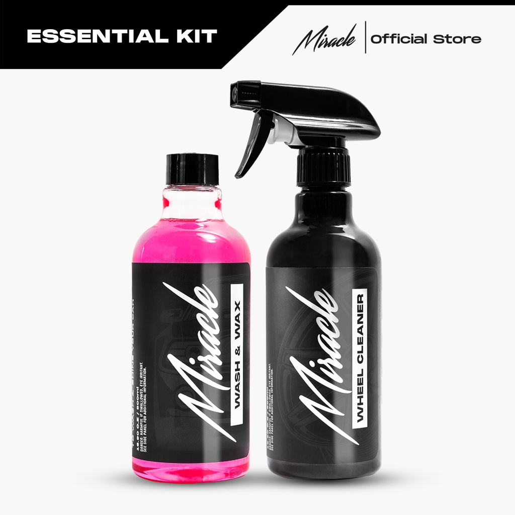 Miracle Auto Detailing Essential Kit | High Foam Car Wash Wax Shampoo ...