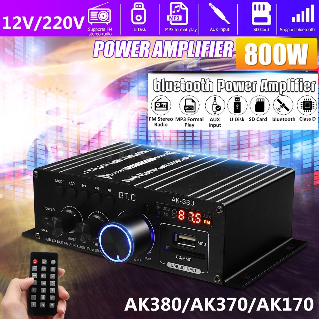 【Ready Stock】800W bluetooth HiFi Power Amplifier Mini Audio Digital ...