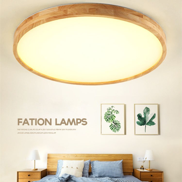 LED Wood Ceiling Light Nordic Wooden Ceiling Lamps Living Room Bedroom ...