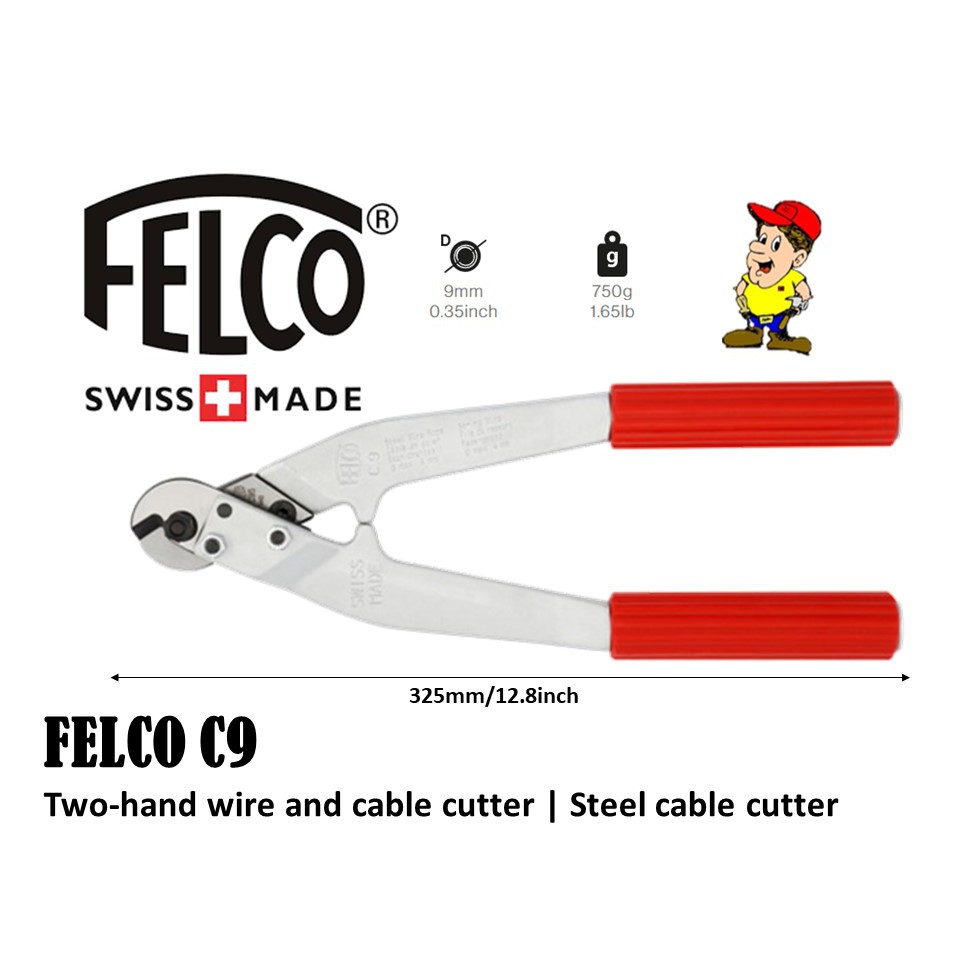 FELCO C9 Two-hand wire and cable cutter | Steel cable cutter | Shopee Singapore