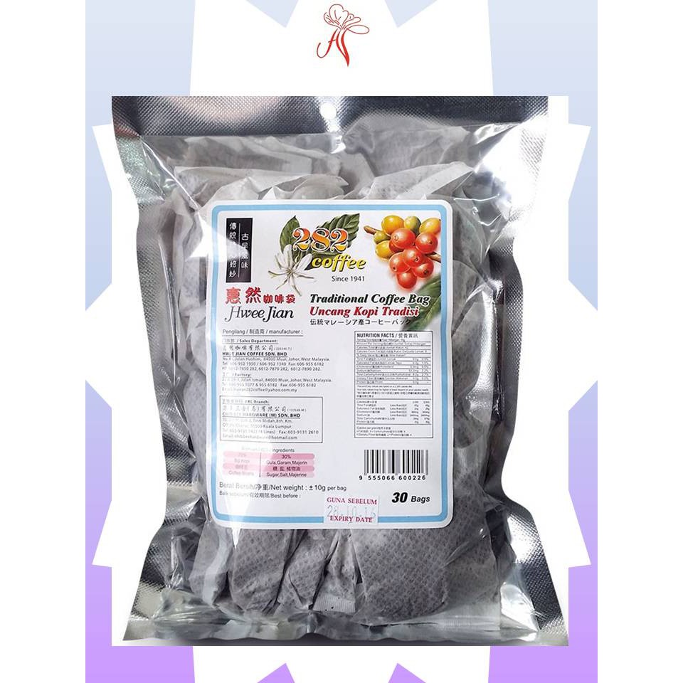 Muar Hwee Jian 282 Kopi-O (30 Uncang)/Mopo Huiran Coffee (30 Bags ...