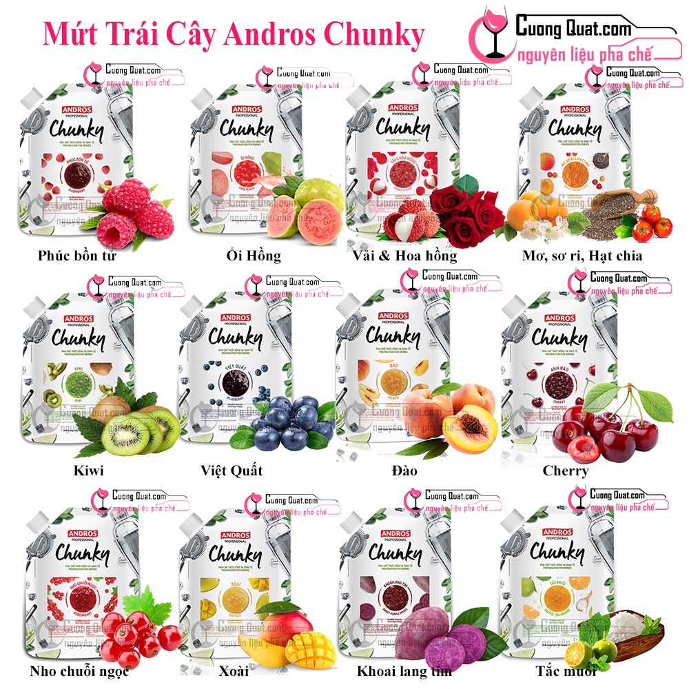 Chunky Andros Fruit Jam Assorted Flavors 1KG (with changeable packaging ...
