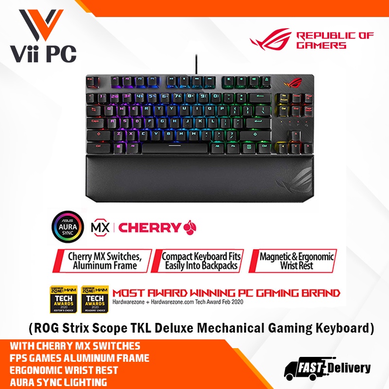 ASUS ROG Strix Scope TKL Deluxe wired mechanical RGB gaming keyboard ...