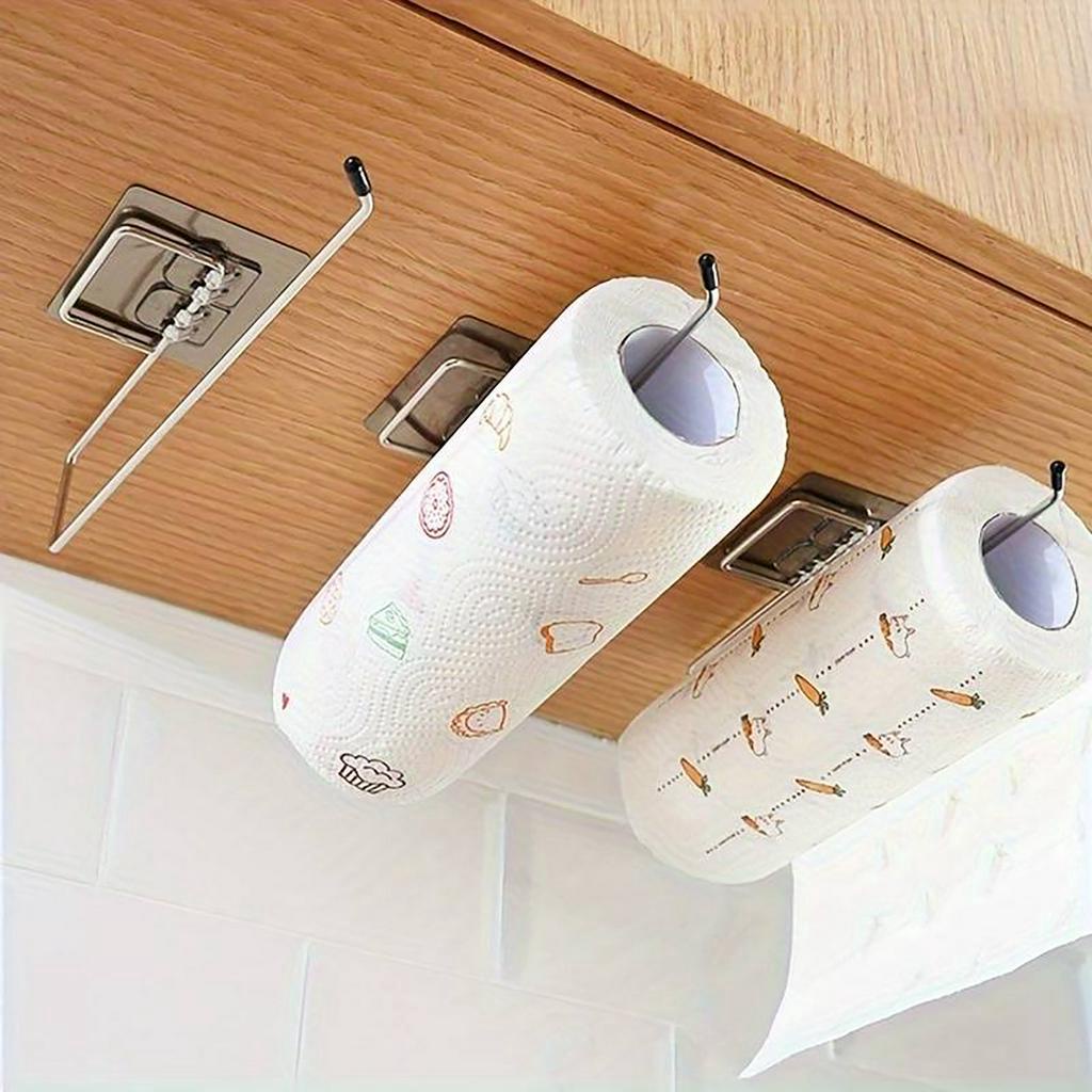 1pc Wall Mounted Roll Paper Holder, Bathroom Towel Storage Rack ...