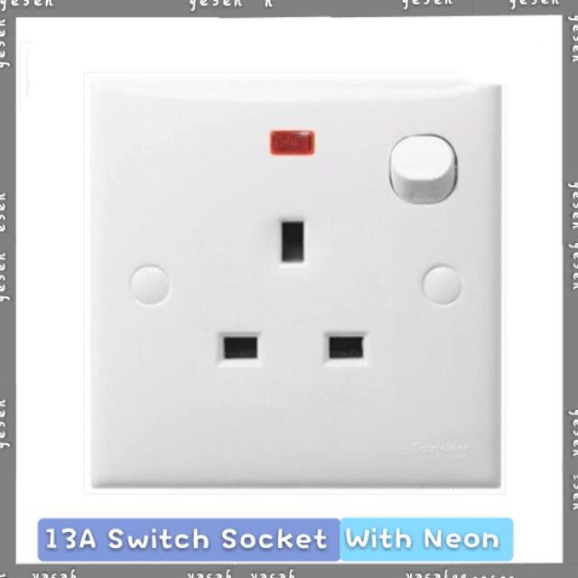 Switch Socket Outlet 13A 1 Gang With Neon | Shopee Singapore