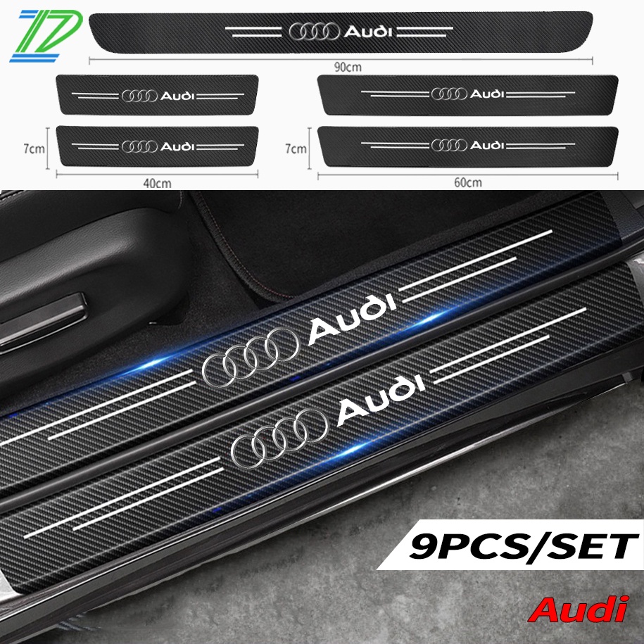 For Audi Carbon Fiber Car Door Sticker Protector Auto Threshold Strips ...