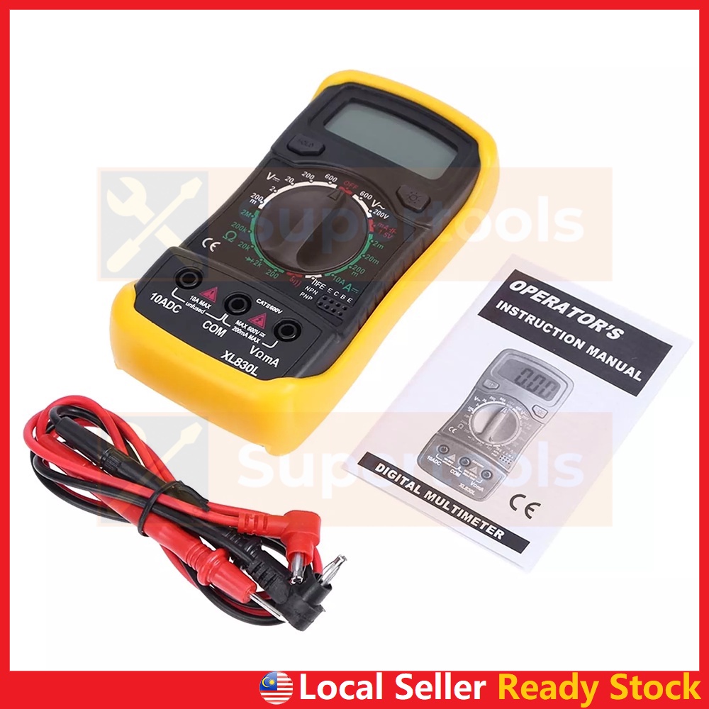 Digital Multimeter XL830L DT-830B LCD Volt Meter Ammeter Voltmeter Amps ...