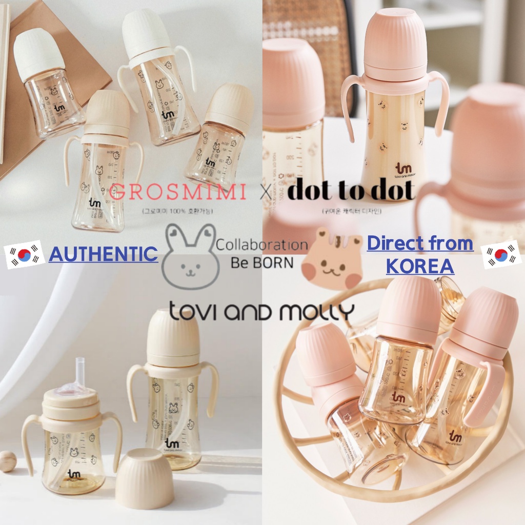 [Korea]🇰🇷 AUTHENTIC Grosmimi x Tovi&Molly PPSU Straw Feeding Bottle Sippy Cup DOTBUNNY DOTRAMI ...