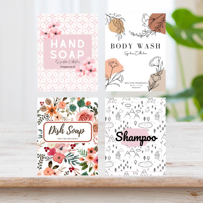 Nordic Bohemian Aesthetic Shampoo Dish Soap Hand Soap Label Sticker ...