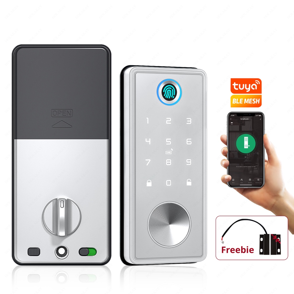 Smart Deadbolt Locks Entry Front Door Tuya App Wifi Keyless Fingerprint ...