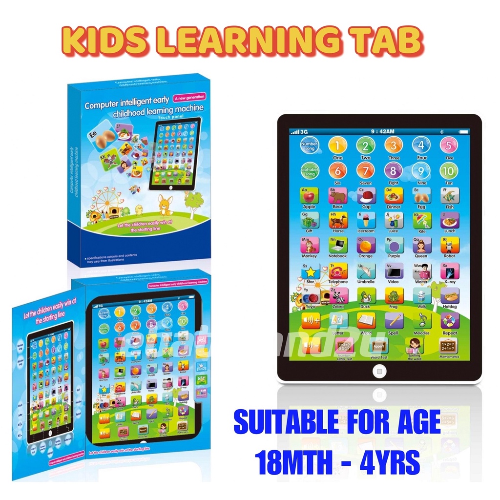 Kids Education Tab Learning Tablet Mainan Budak Learning Laptop Toys ...