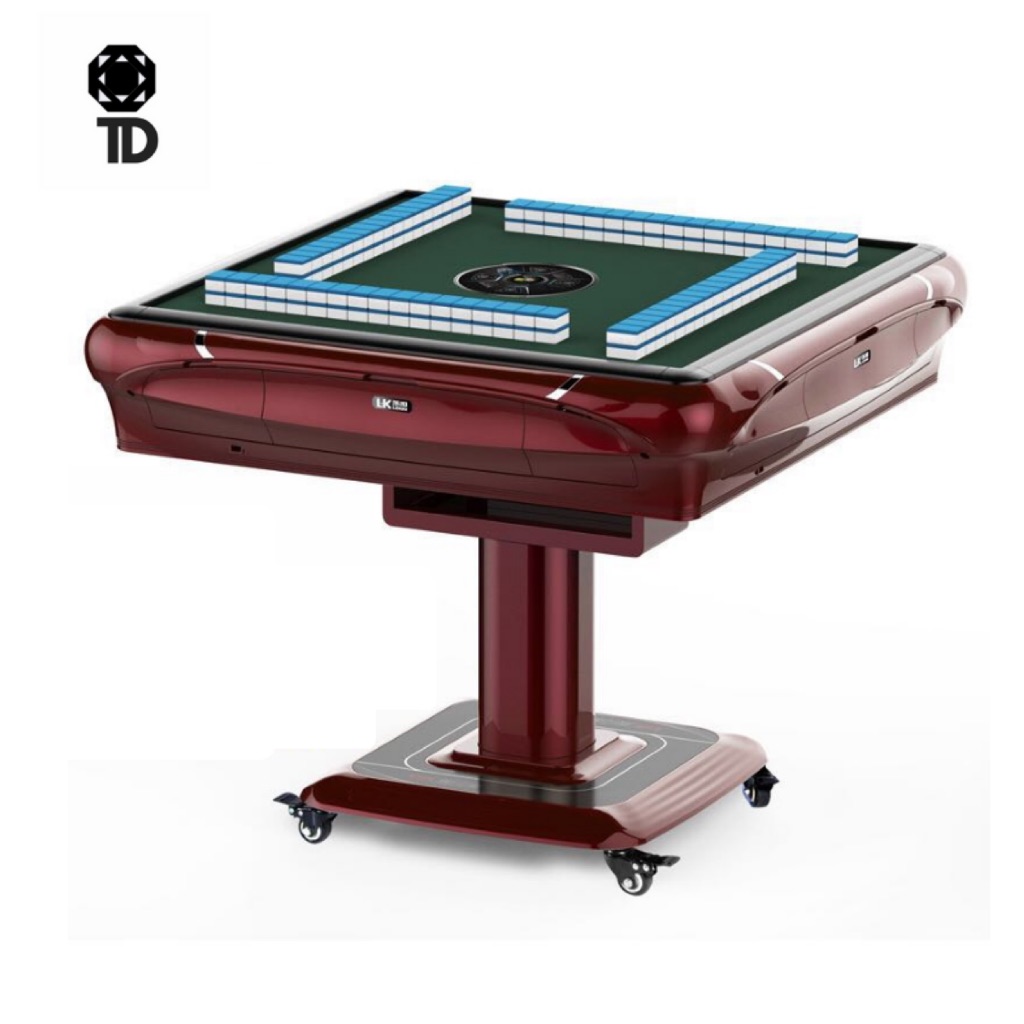 Foldable Automatic Mahjong Table - Elevation - Metallic Red (#42 ...