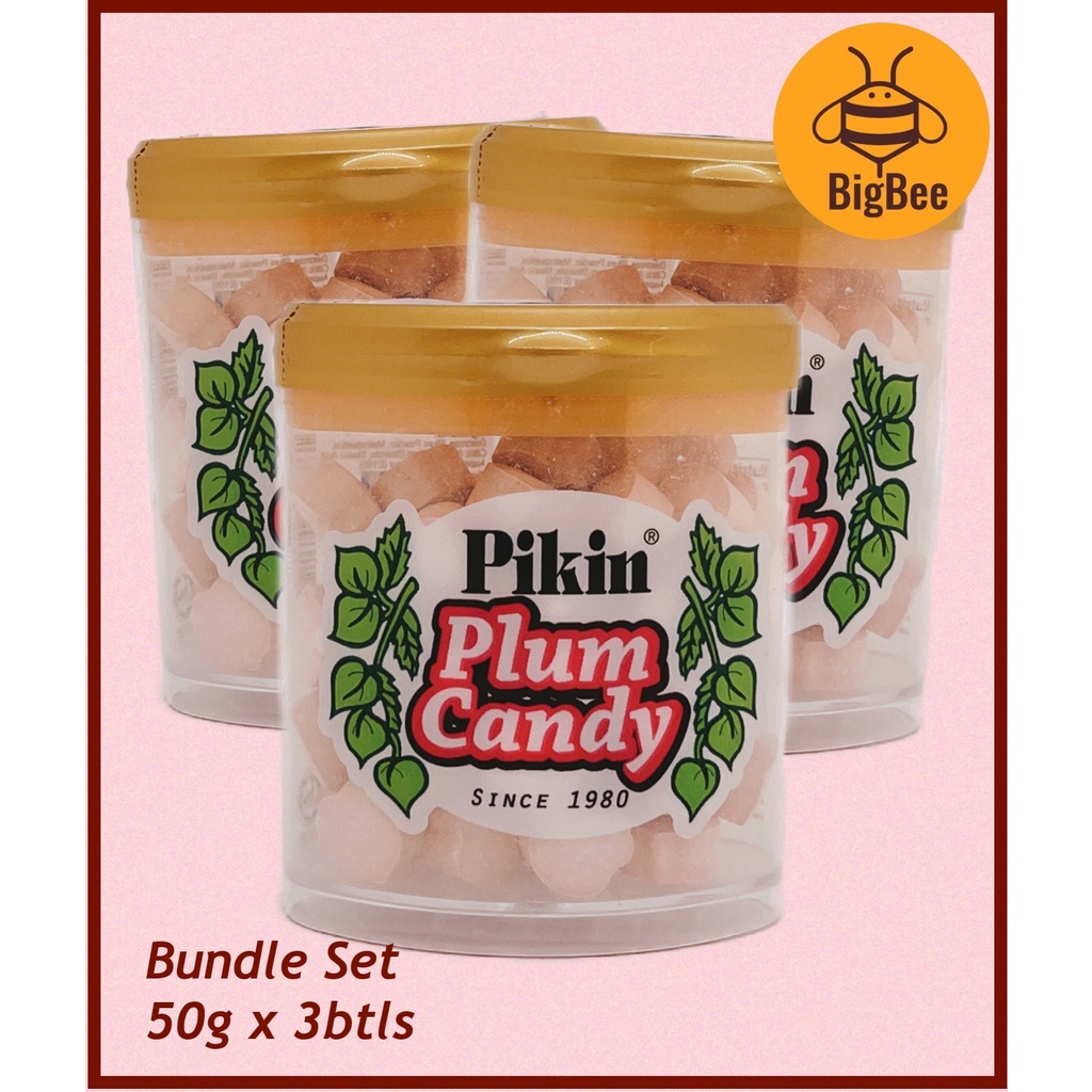 Pikin Plum Candy / Blueberry Candy -50g x 3btls Pikin Plum Tablet ...